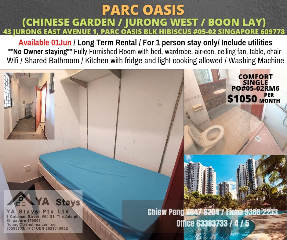Room Available - PARC OASIS - Jurong East 裕廊东 - 分租房间 - Homates 新加坡